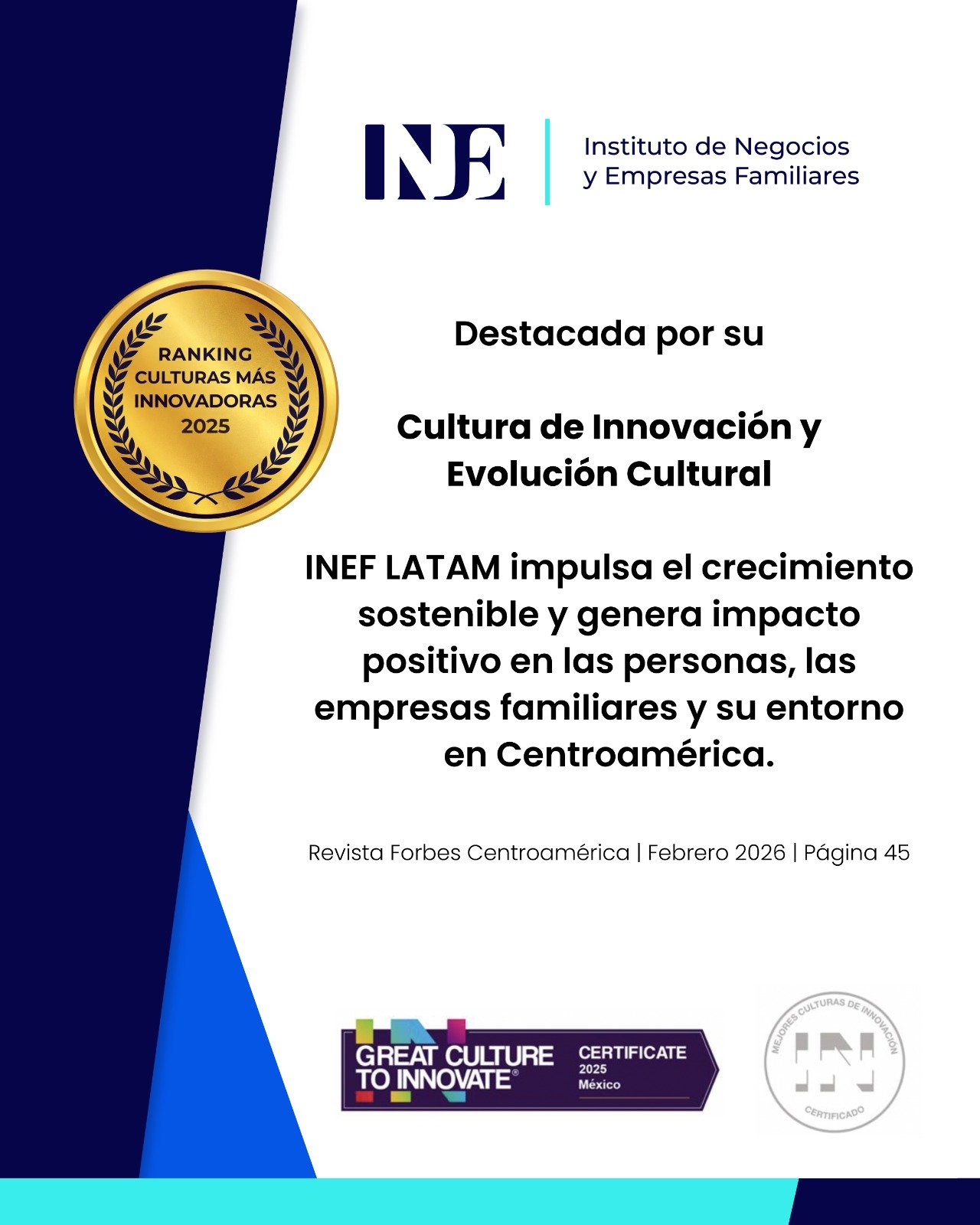 INEF es reconocido por Forbes Centroamérica entre las organizaciones ...